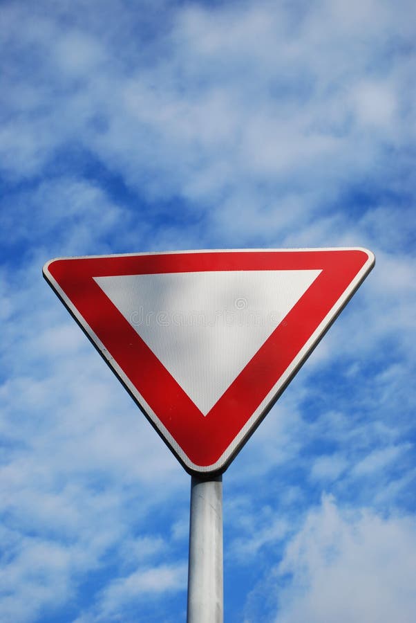 Give way stock photo. Image of stop, blue, information - 17187330