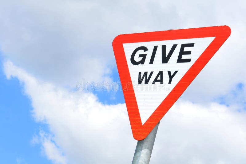 Give way stock image. Image of alertness, blue, sign - 49035679