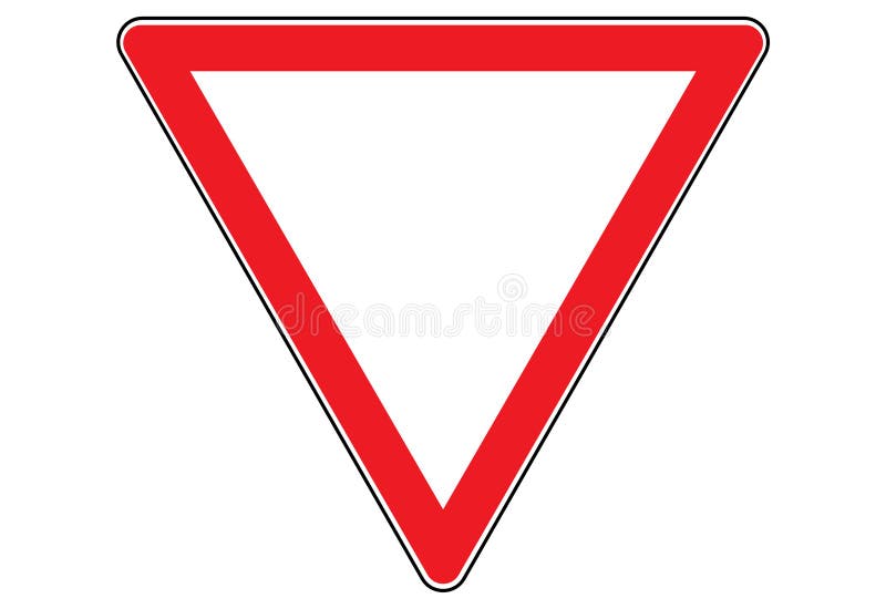 Give Way Sign with Red Border Blank Triangle Regulatory Traffic Sign ...