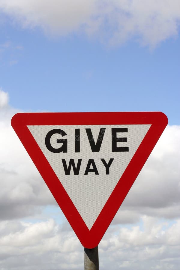 Give Way Sign at Road Junction Stock Photo - Image of autumnal, colour ...