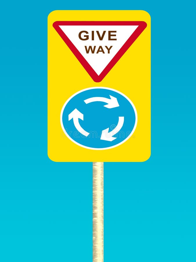 Give way sign board stock illustration. Illustration of symbol - 66011