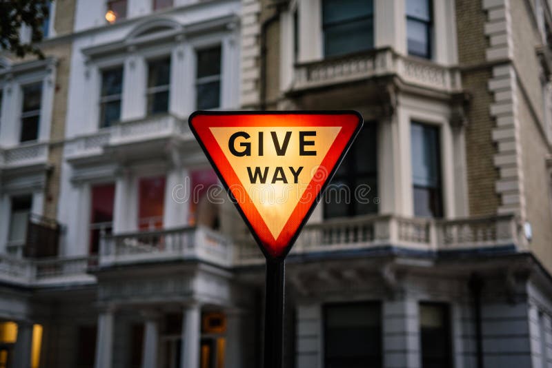 Give Way stock photo. Image of worning, blue, white, give - 29700254