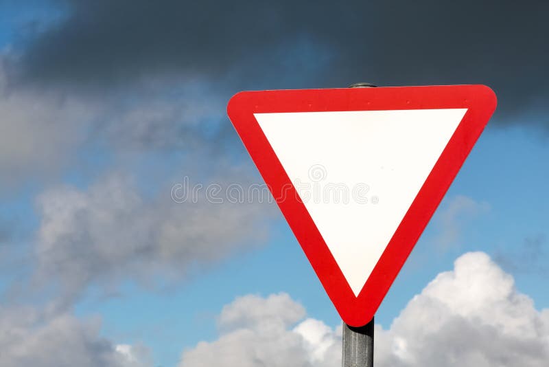 Give Way Sign at Road Junction Stock Photo - Image of autumnal, colour ...
