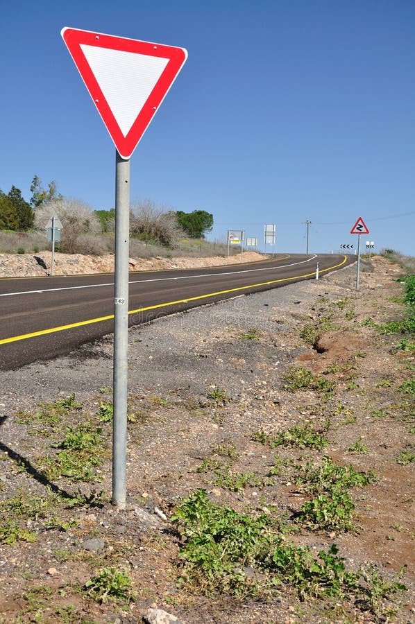 Give way traffic sign. stock image. Image of traffic - 23226701