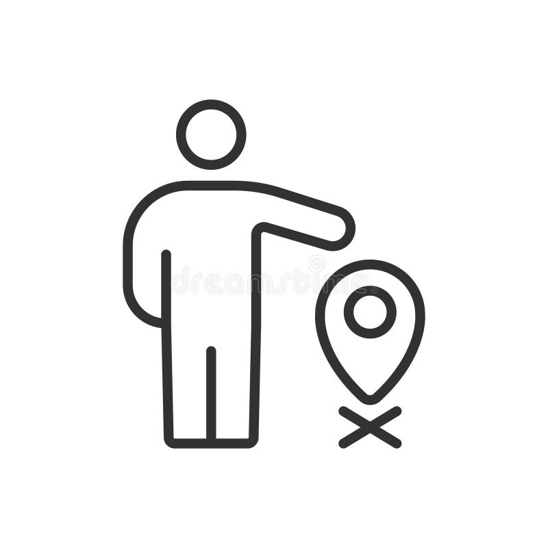 Give Wrong Location, Icon in Line Design. Wrong, Location, Error ...