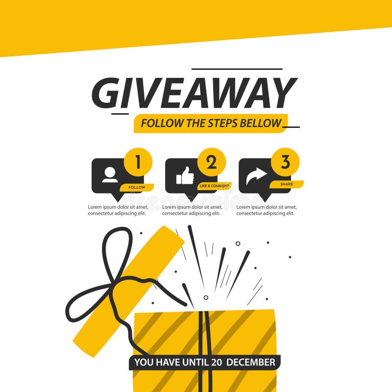 Giveaway Banner Design Template. Social Media Poster Design. Stock ...