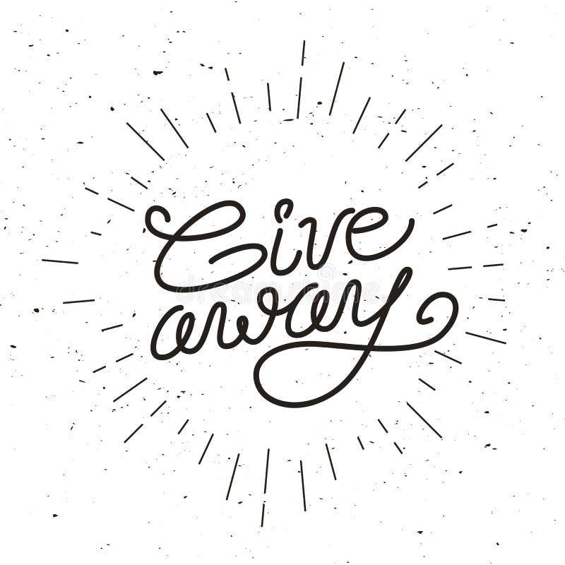 Giveaway Handwritten Lettering Text And Bright Design Elements Stock ... Giveaway Handwritten Lettering Text And Bright Design Elements Stock ...