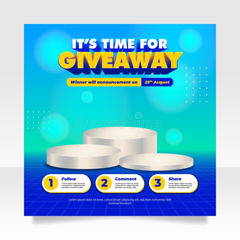Giveaway Contest Social Media Post Banner Template Stock Vector ...