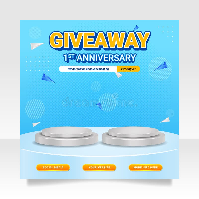 Giveaway Contest Social Media Post Banner Template Stock Vector ...