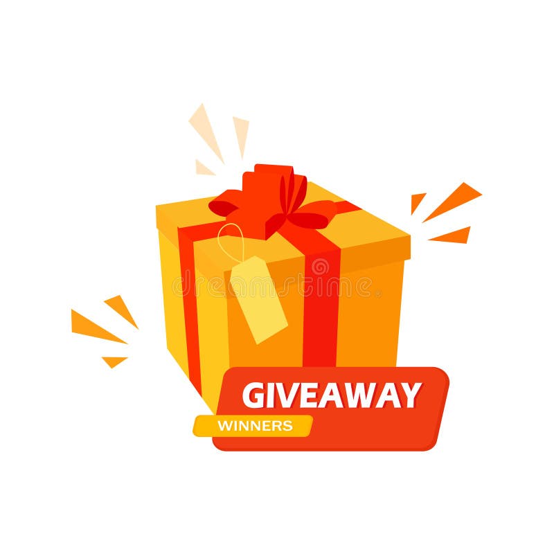 Giveaway.Gift Box Vector Illustration with Modern Typography Style Text ...