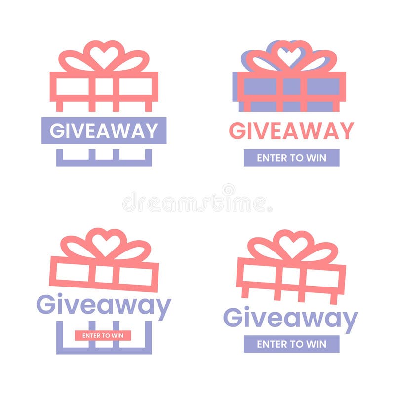 Giveaway Logo, Giveaway Element with Gift Box for Social Media and ...