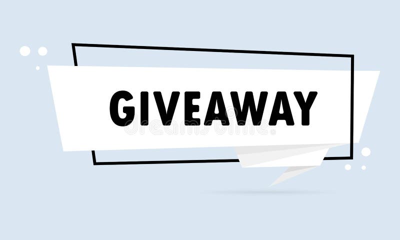 Giveaway. Origami Style Speech Bubble Banner. Sticker Design Template ...