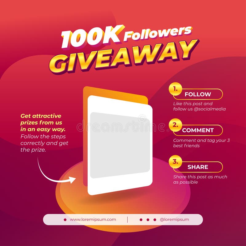 Giveaway Steps for Social Media Contest Design Concept Template Stock ...