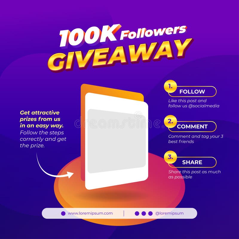 Giveaway Steps for Social Media Contest Design Concept Template Stock ...