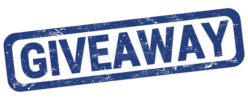 GIVEAWAY Text Written on Blue Rectangle Stamp Stock Illustration ...
