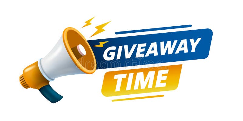 Giveaway Time Message Megaphone, Label Text. Vector Illustration Stock ...