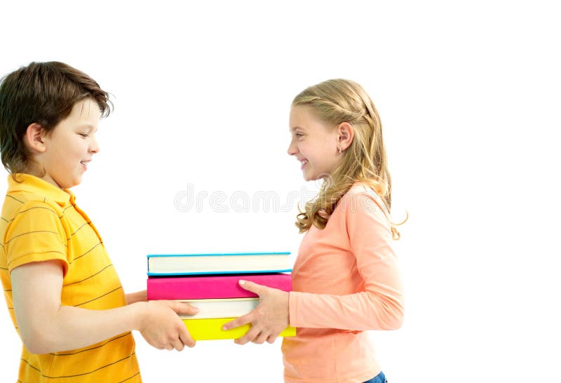 Giving books stock image. Image of holding, cute, grade - 22272801