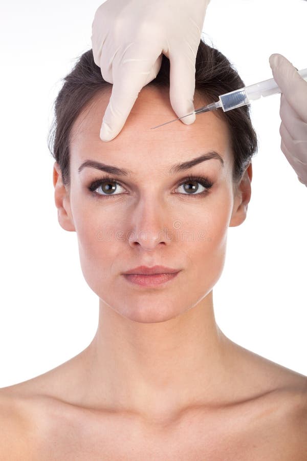 Giving Botox Injection in Female Skin Stock Image - Image of medicine ...