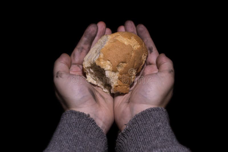 Giving Bread. Poverty Concept. Stock Photo - Image of begging, hunger ...
