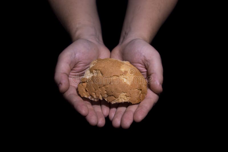 Giving Bread. Poverty Concept. Stock Image - Image of giving, begging ...