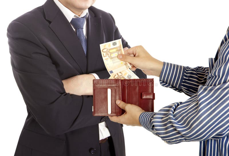 Giving a Bribe into a Pocket Stock Image - Image of donate, confidence ...