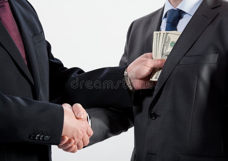Bribe while handshaking stock image. Image of earn, payment - 97641