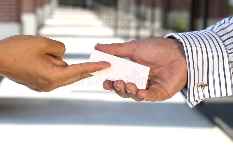 Giving a business card stock image. Image of blank, hands - 15239071