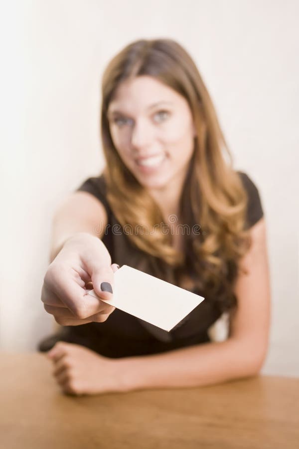 Giving business card stock image. Image of blank, showing - 7626835