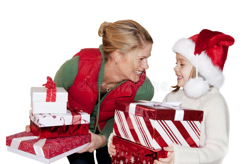 Giving Christmas Presents stock image. Image of season - 11977077