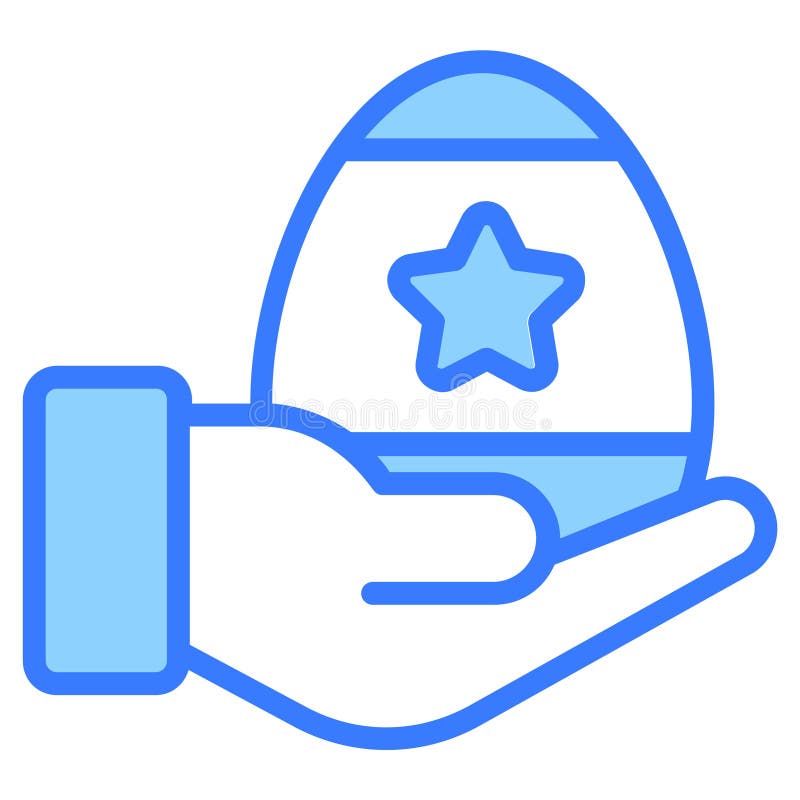 Giving Egg, Easter Egg, Hand Blue Outline Simple Icon Stock Vector ...