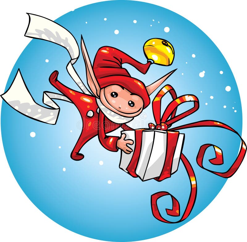 Giving Elf stock illustration. Illustration of illustrator - 1619075
