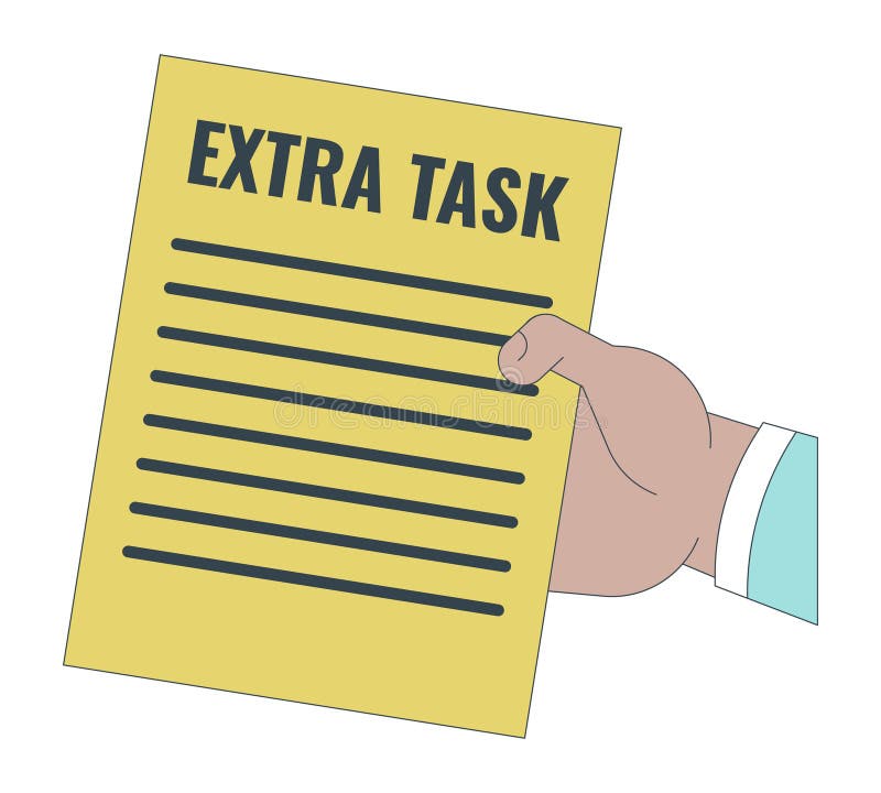 Giving Extra Task Linear Cartoon Character Hand Illustration Stock ...