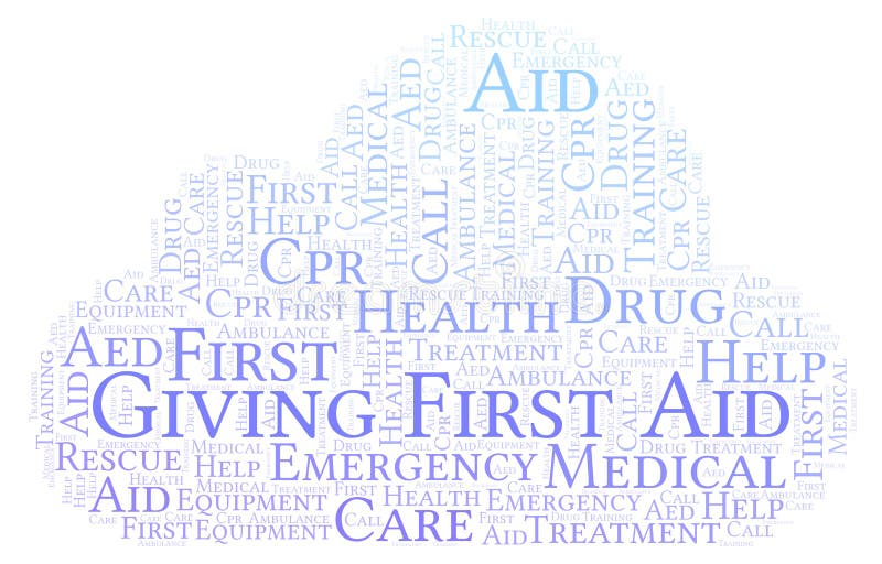 First Aid Call Word Cloud, Made with Text only. Stock Illustration ...