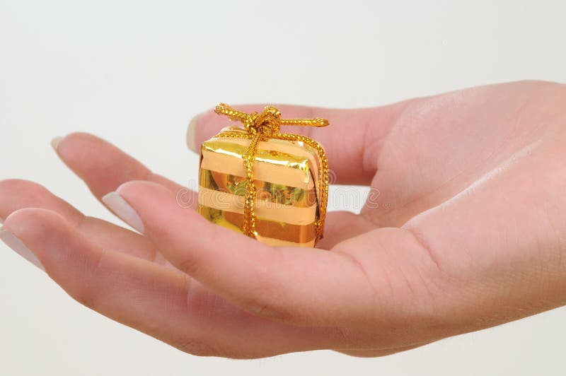 Giving gift stock image. Image of gift, holding, palm - 12237469