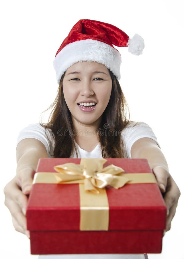 Giving gift box stock image. Image of white, santa, smiling - 27829183