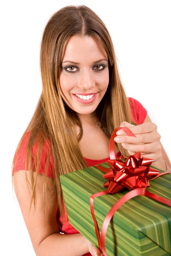 Giving gift box stock photo. Image of attractive, gift - 6944566