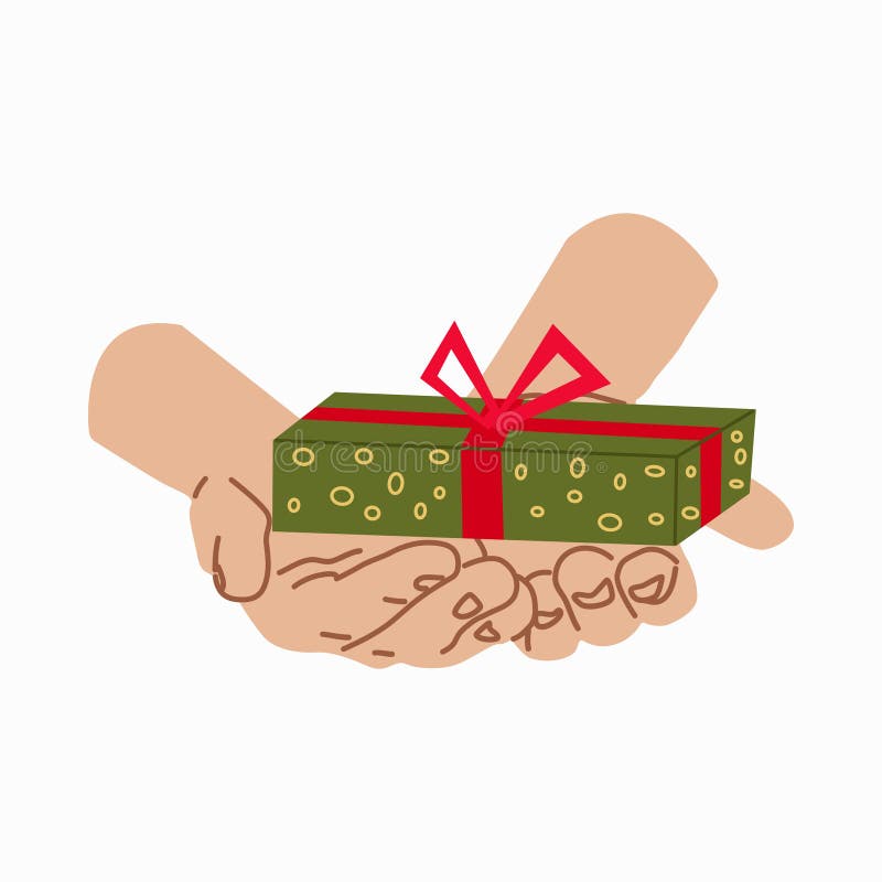 Giving a Gift. Hand with Gift Box. Stock Vector - Illustration of gift ...