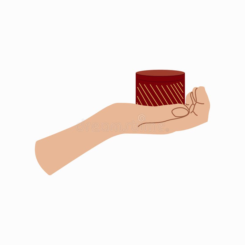 Giving a Gift. Hand with Gift Box. Stock Vector - Illustration of event ...