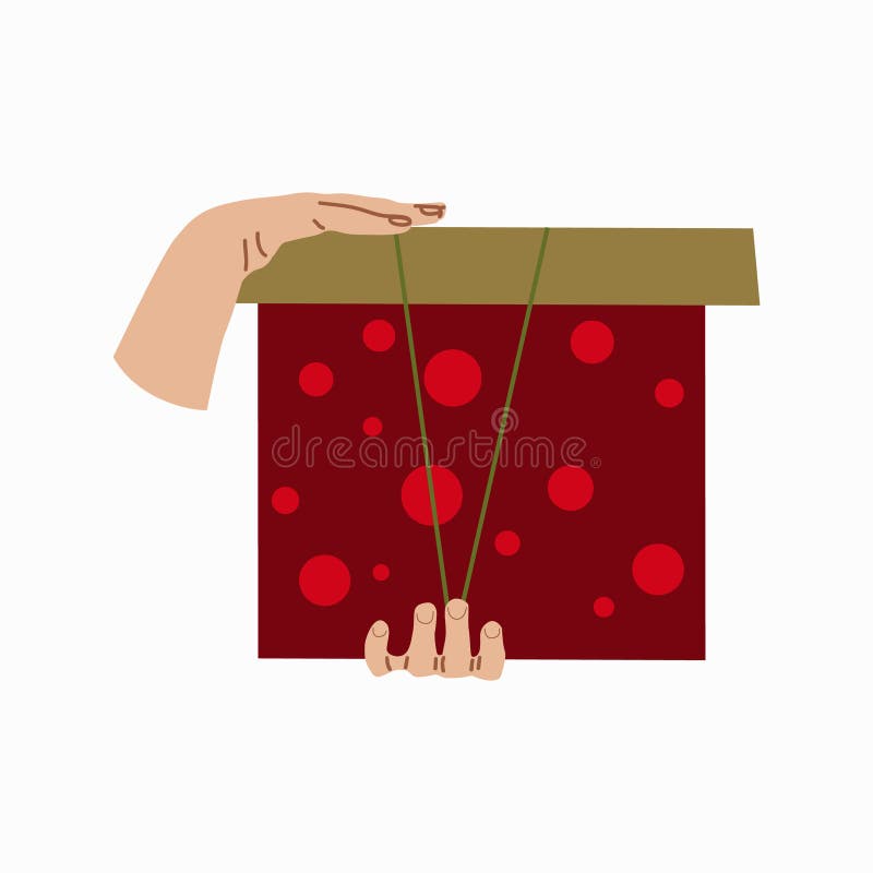 Giving a Gift. Hand with Gift Box. Stock Vector - Illustration of ...