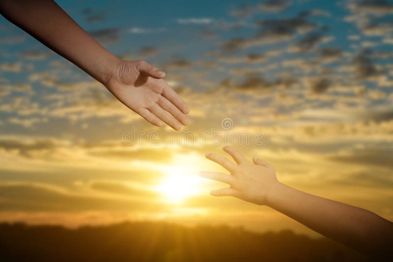 Reaching a Helping Hand People Hands Rescue and Support Stock Image ...