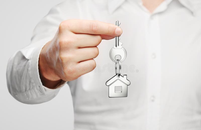 Giving house key stock image. Image of holding, chrome - 25643147