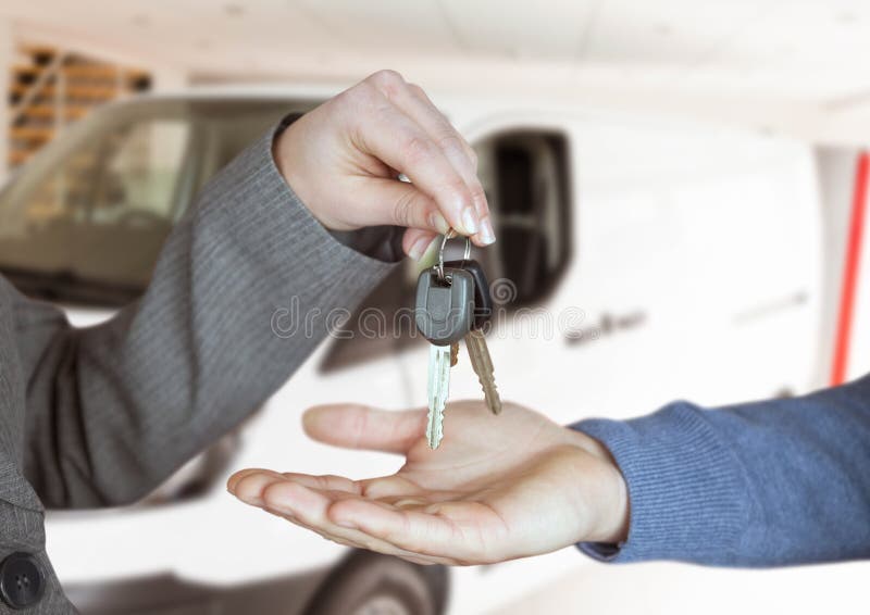 Car Keys in Handshake City Street Transition Stock Image - Image of ...