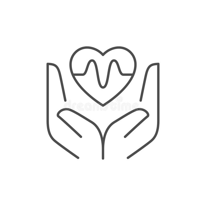 Giving Love Line Outline Icon Stock Vector - Illustration of hand ...