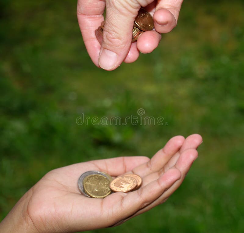 Giving money stock photo. Image of euros, change, beggar - 10465902