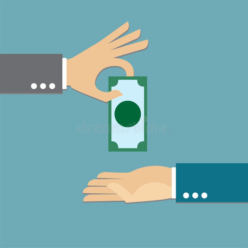 Giving money stock vector. Illustration of paying, hand - 40520114