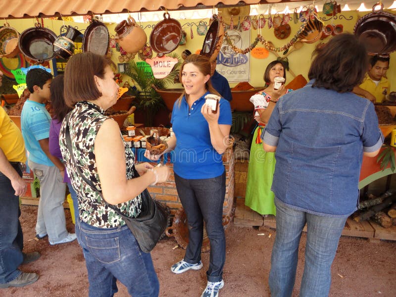 Giving Out Free Mole Samples Editorial Stock Photo - Image of latina ...