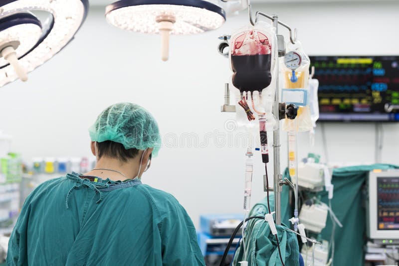 Giving Packed Red Cell during Surgery Stock Photo - Image of close ...