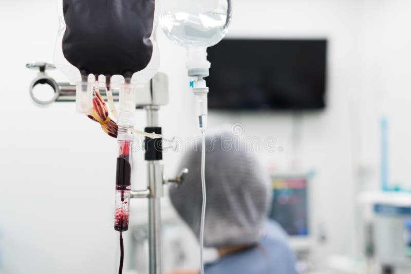 Giving Packed Red Cell during Surgery Stock Image - Image of close ...
