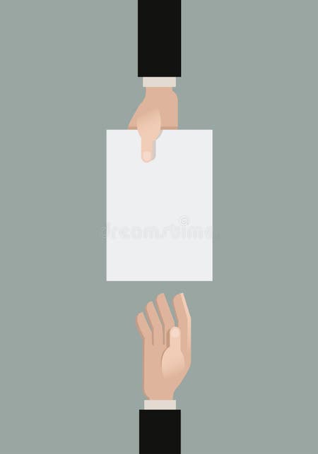 Giving a paper stock vector. Illustration of paper, credit - 45015667