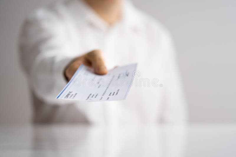 Giving Paycheck or Payroll Cheque Stock Image - Image of insurance ...